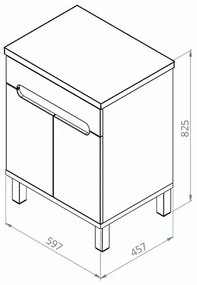 BPS-koupelny Koupelnová skříňka pod deskové umyvadlo Orion W 60-HD