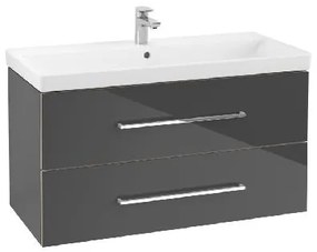 Villeroy & Boch Avento - Umyvadlová skříňka, 980x514x452 mm, 2 zásuvky, Crystal Grey A89200B1