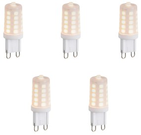 Sada 5 stmívatelných LED žárovek G9 opálových 1,2W 100 lm 2200K