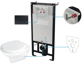 Deante WC set Boro 6v1, podomítkový systém + toaleta -