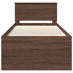 Rám postele s čelo Hnědý dub 75 x 190 cm Kompozitní dřevo 3408633