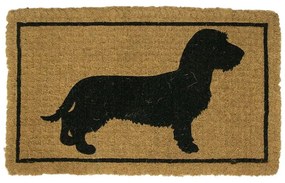 Ručně vyrobená kokosová rohožka s jezevčíkem Dachshund - 75*45*4cm