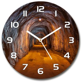Wallmuralia Skleněné hodiny kulaté Podvodní tunel fi 30 cm