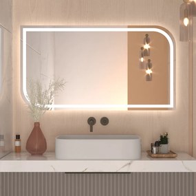 Atypické zrcadlo do koupelny s LED osvětlením A7
