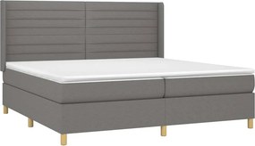 Box spring postel s matrací tmavě šedá 200x200 cm textil 3132098