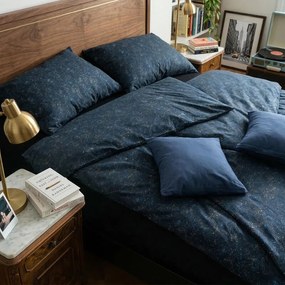 SCANquilt povlečení KLASIK PLUS galaxy tmavě modrá 140 x 200/70 x 90 cm