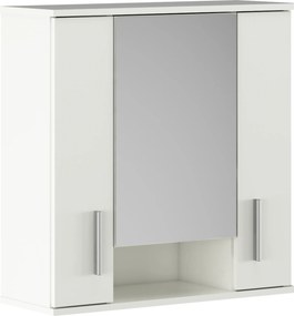 Závěsná skříňka se zrcadlem, matná bílá, LESSY NEW 01