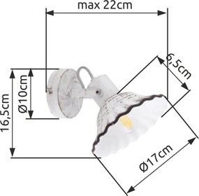 Globo 54050-1 - Nástěnné bodové svítidlo JOWITA 1xE27/40W/230V