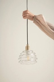 Skleněné závěsné svítidlo ve zlaté barvě ø 15 cm Fall – Jotex