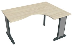 Stůl ergo oblouk levý 160×120/80 cm - Hobis Flex FE 2005 L Dekor stolové desky: akát, Barva nohou: černá