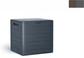 PROSPERPLAST Zahradní úložný box - WOODEBOX Objem: 190 l, Barva: umbra