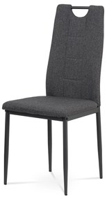 AUTRONIC Jídelní židle, potah šedá látka, kovová čtyřnohá podnož, antracitový matný lak