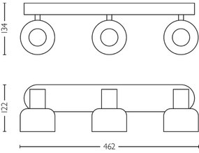 Philips - Bodové svítidlo SLEET 3xE14/25W/230V