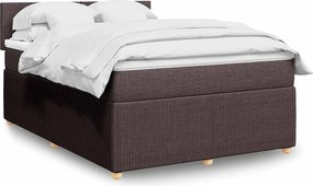 Box spring postel s matrací tmavě hnědá 140x190 cm textil 3289747