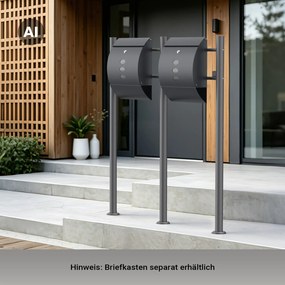 Stojan na poštovní schránku Wiltec – 1200 × 1000 mm, antracitová (60188)