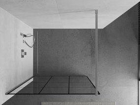 Mexen Kioto sprchová zástěna 120x200 cm 8 mm, chromový profil, sklo černý vzor 1, 800-120-101-01-77
