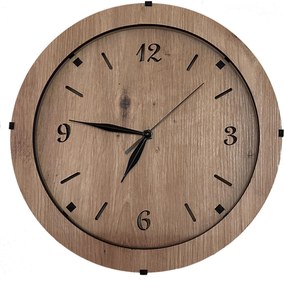 Li-Go Dřevěné hodiny nástěnné "Kruh klasik" dub světlý velikost svítidla/hodin: 50 cm