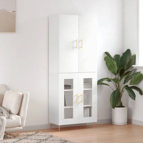 vidaXL Skříň highboard 69,5 x 34 x 180 cm kompozitní dřevo [3195723] Barva: bílá s vysokým leskem