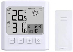 JVD Bílý digitální rádiem řízený budík JVD RB777
