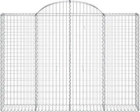 Klenuté gabionové koše 6 ks 200x30x140/160cm pozinkované železo 3146156