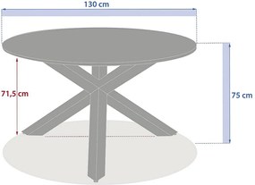 Hliníkový jídelní stůl ORIENT ø 130 cm (café)
