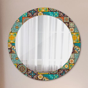 Kulaté zrcadlo tištěný rám Arabský vzor fi 70 cm
