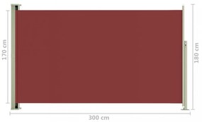 Zatahovací boční markýza 180x300 cm Dekorhome Červená