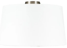 Moderní stropní svítidlo ocelové s bílým stínítkem 45 cm - Combi
