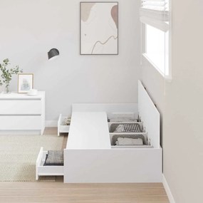 Rám postele se zásuvkou Bílá 75 x 190 cm Kompozitní dřevo 3335253