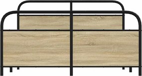 Kovový rám postele bez matrace dub sonoma 150 x 200 cm 3318650
