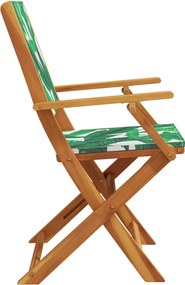 Skládací židle 6 ks, zelená látka a masivní dřevo 3214587