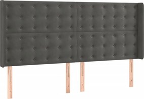 Box spring postel s matrací a LED tmavě šedá 200x200 cm samet 3139824