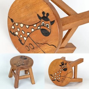 Dětská dřevěná stolička žirafa 26cm