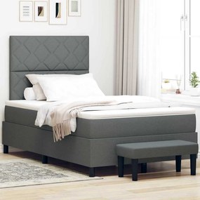 Postel s boxspringem s čelo Tmavě šedá 120 x 190 cm textil 3344129