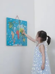 VIGA Puzzle Mapa světa s tabulí / 72 x 46 cm / český jazyk / od 3 let