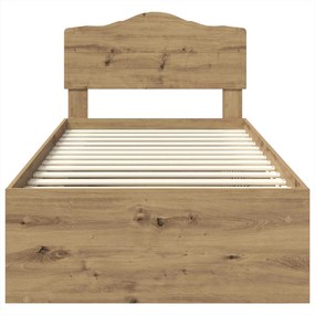 Rám postele Umělecký dub 75 x 190 cm Masivní borové dřevo 3412969