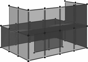 Klec pro malá zvířata černá 143 x 107 x 93 cm PP a ocel 340569