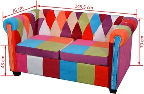 Chesterfield pohovka 2místná textil 243180