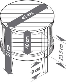 Tchibo - Zahradní odkládací stolek s odnímatelnou deskou - barva: hnědá