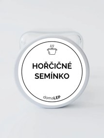 Samolepka na kořenky HOŘČIČNÉ SEMÍNKO bílá 5 cm tučné písmo