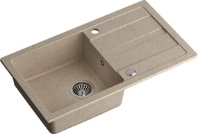 Béžový (pískový) kuchyňský granitový dřez QUADRON TOM 111