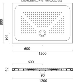 GSI GSI, Keramická sprchová vanička, obdélník 120x80x4cm, bílá ExtraGlaze, 47120811