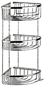 Rohová drátěná chromovaná polička DP-303022