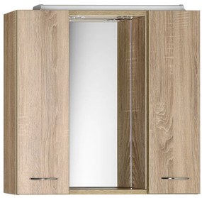 Aqualine ZOJA/KERAMIA FRESH galerka s LED osvětlením, 70x60x14cm, dub platin - 45029