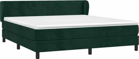 Box spring postel s matrací tmavě zelená 160x200 cm samet 3127382