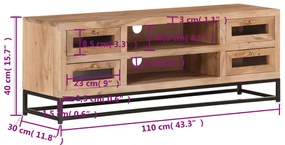 vidaXL Marketos TV stolek 110 x 30 x 40 cm masivní akáciové dřevo