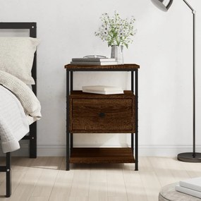 Noční stolek hnědý dub 40 x 42 x 56 cm kompozitní dřevo - Default Title