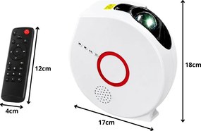 Verk Group Led projektor hvězd galaktický s bluetoothem, reproduktorem, dálkovým ovládačem a noční svítilnou