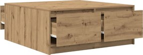 Konferenční stolek se zásuvkami Řemeslnický dub 100x100x40 cm 3328407