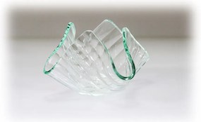 BDK-GLASS Skleněný svícen KVĚT - ornamentální sklo Stalactit